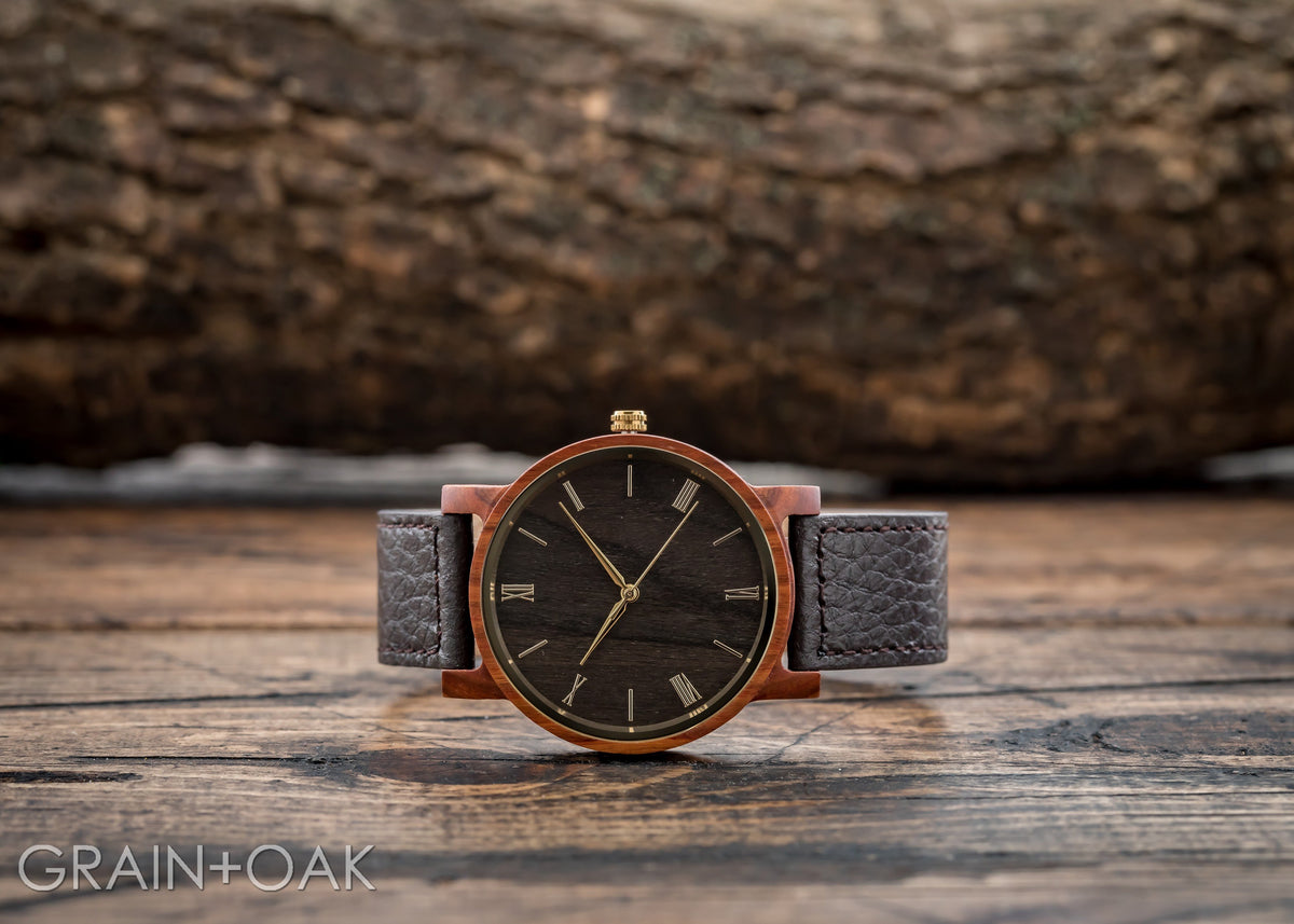 Wood Watch | Anderson Sandalwood | Engraved Wooden Watches – Grain+Oak